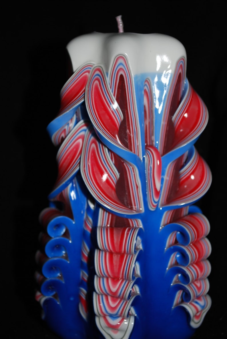Hand Carved 4th of July Single Butterfly Cut and Curl Candle - Etsy