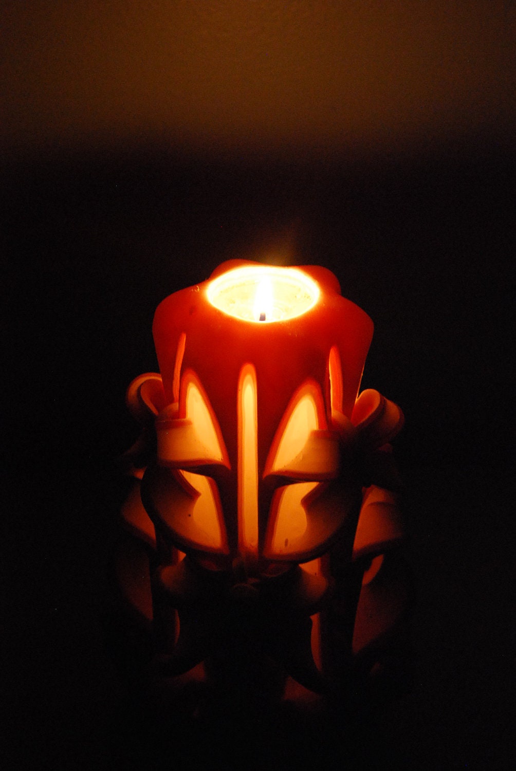 Hand Carved Alternating Bow Christmas Cut and Curl Candle - Etsy