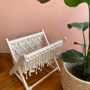 Macrame Magazine Rack - Etsy