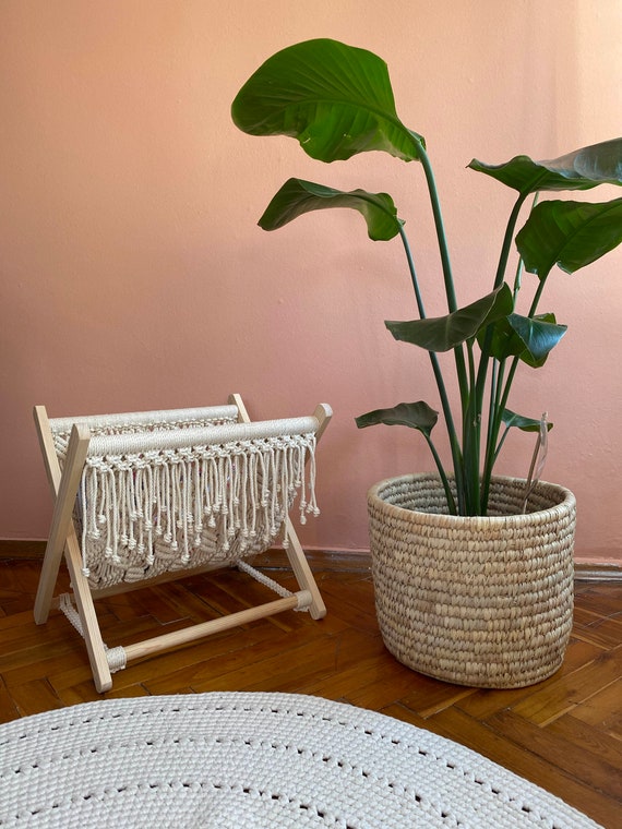 Macrame Magazine Rack | Etsy