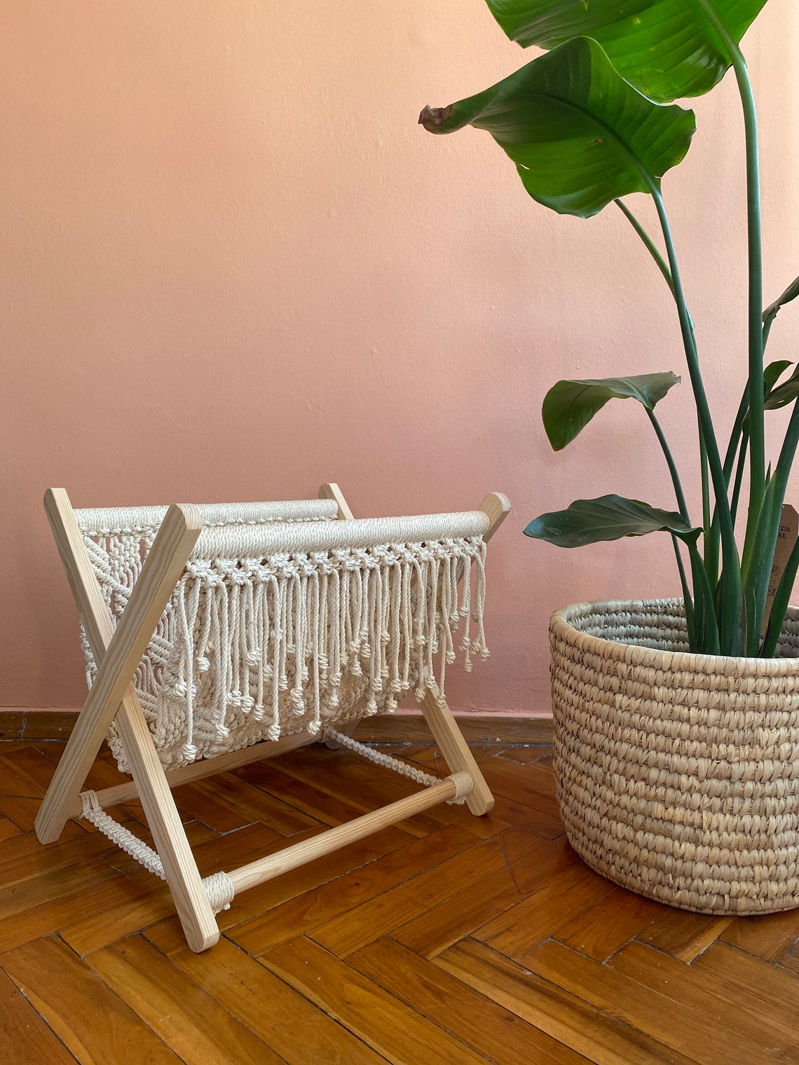 Macrame Magazine Rack - Etsy