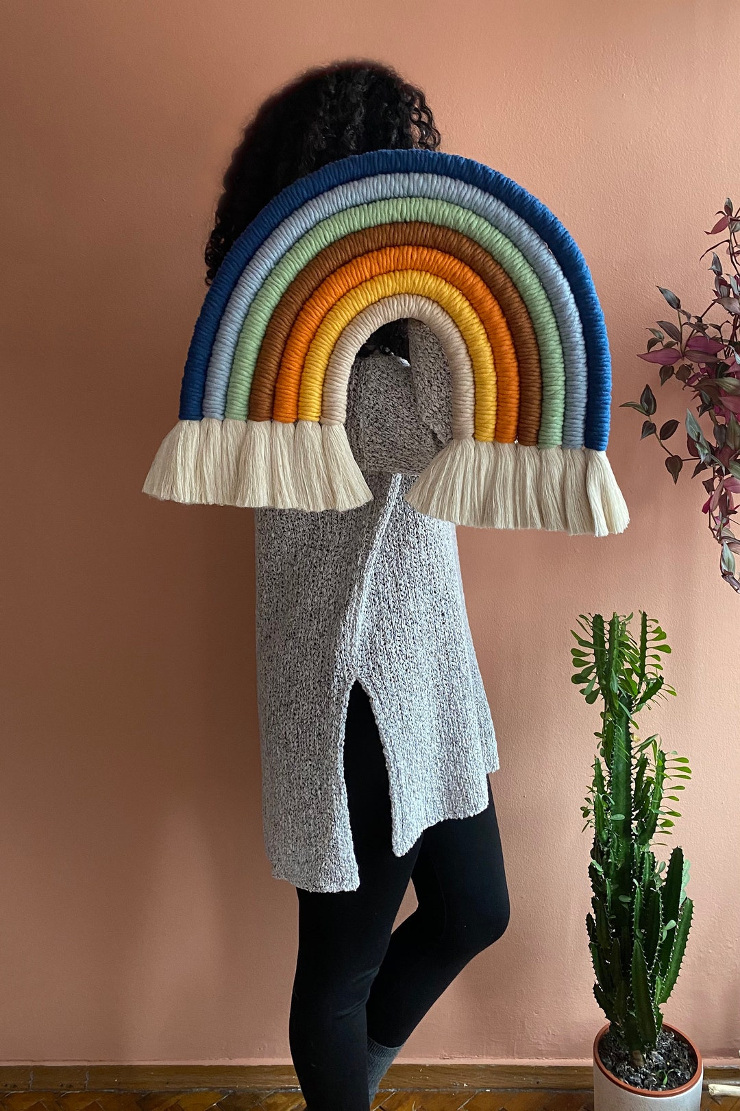 Large Macrame Rainbow Wall Hanging MGKL01 - Etsy