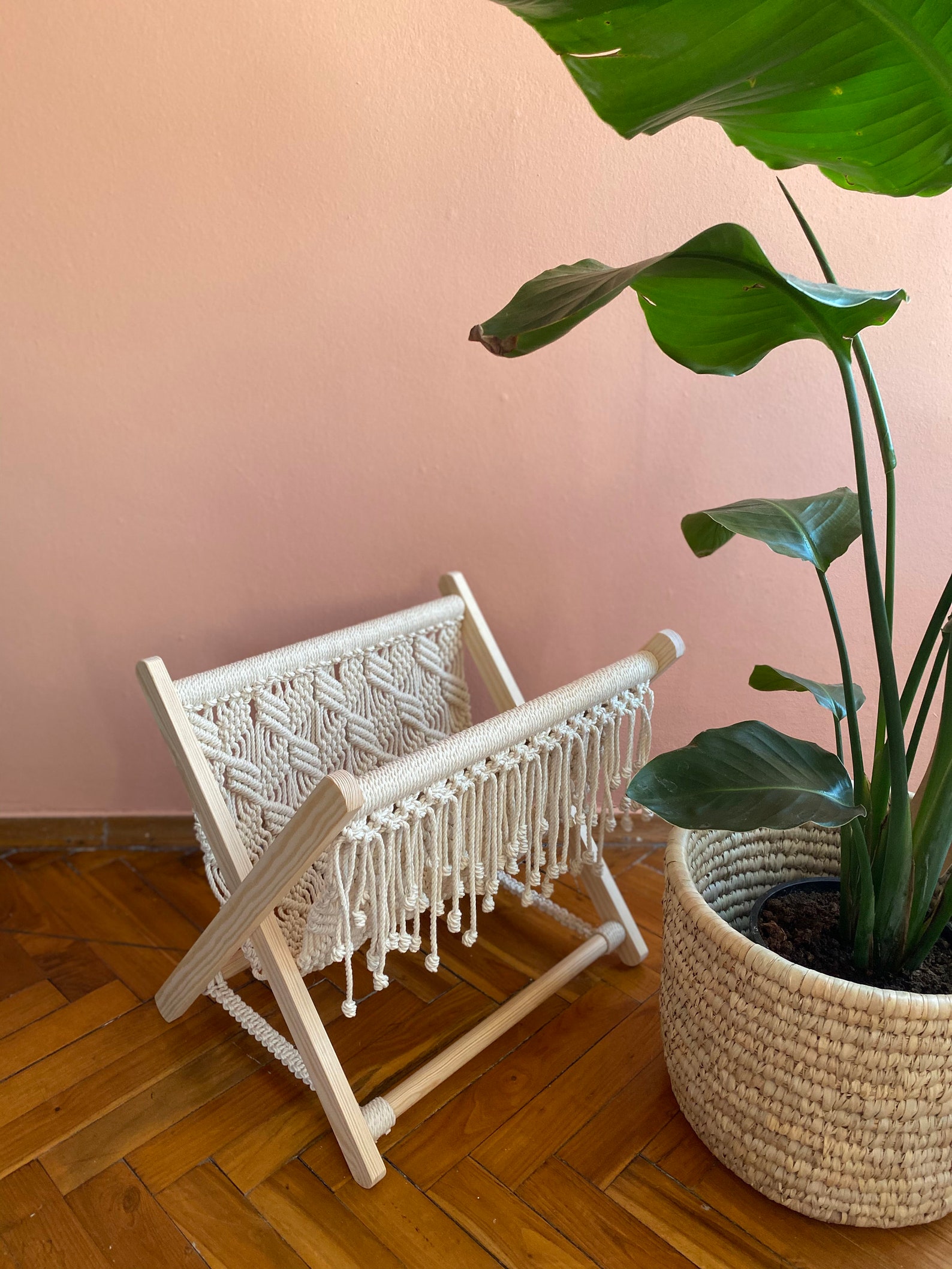 Macrame Magazine Rack - Etsy