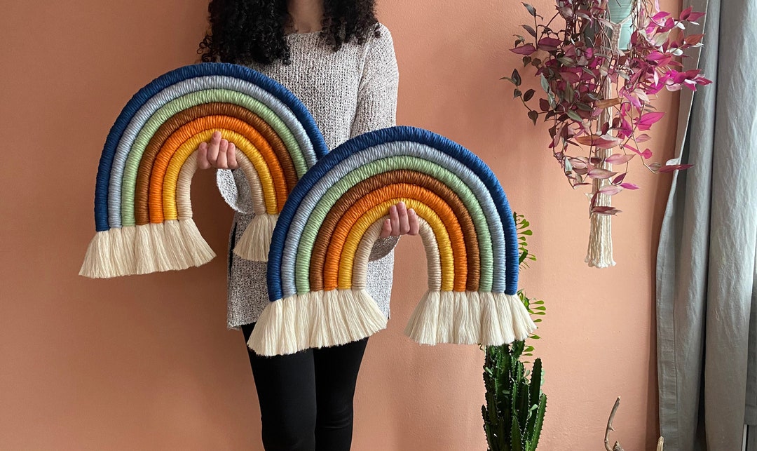 Large Macrame Rainbow Wall Hanging MGKL01 - Etsy