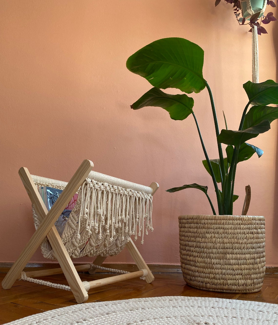 Macrame Magazine Rack - Etsy