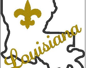 Louisiana State Love Applique Embroidery Design Monogram - Etsy
