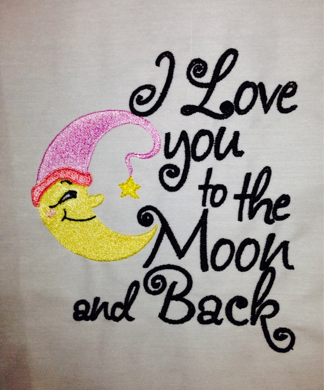 I Love You to the Moon and Back Girl Machine Embroidery Design Instant ...