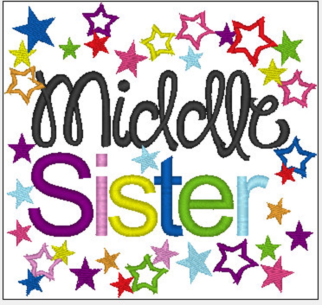 Middle Sister Embroidery Design INSTANT DOWNLOAD - Etsy