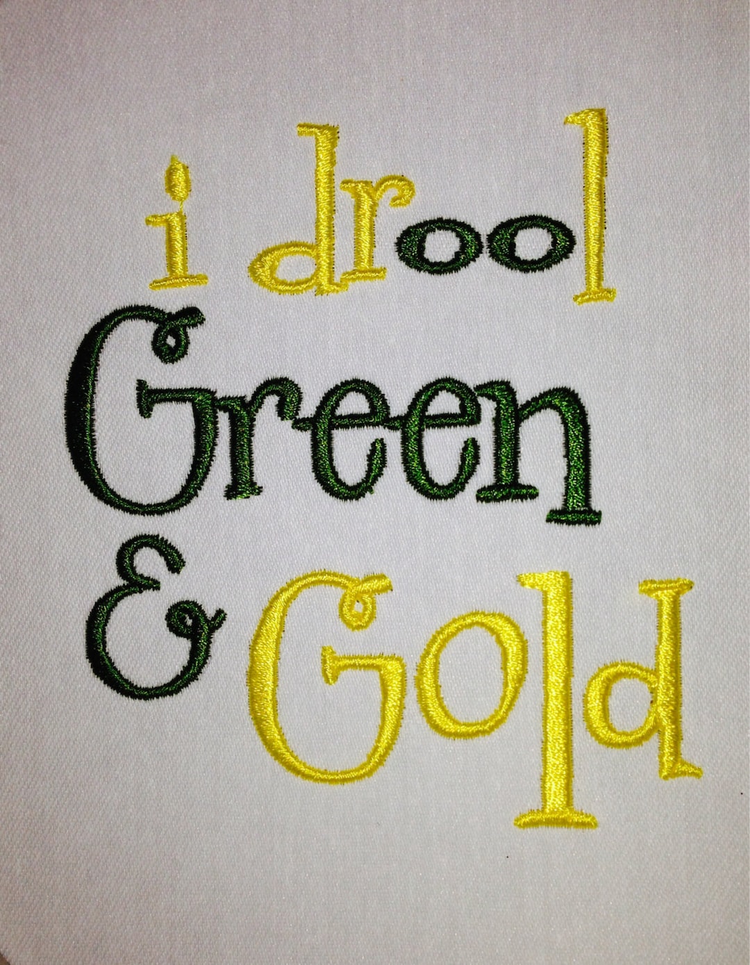 I Drool Green and Gold - Machine Embroidery Designs - Etsy