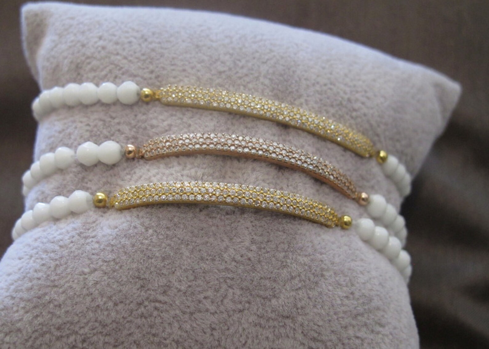 Bracelet en pierres naturelles avec barre argent | Etsy