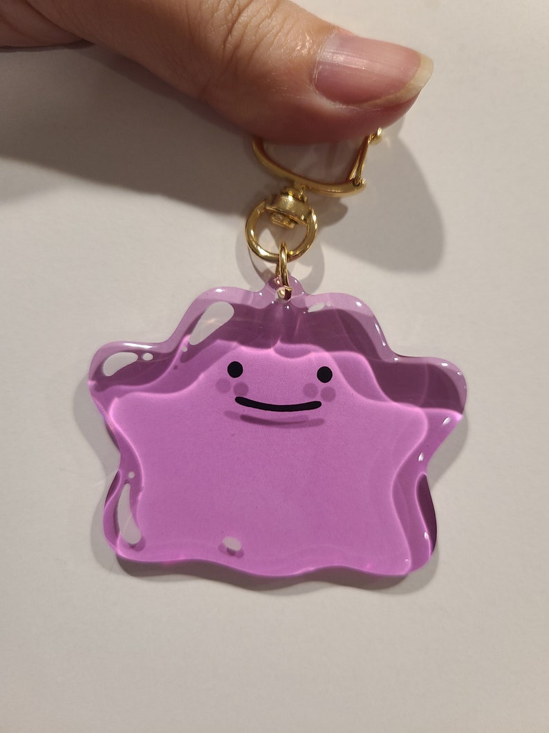 Ditto Metamon Pokemon Semi Transparent Acrylic Charm Keychain - Etsy
