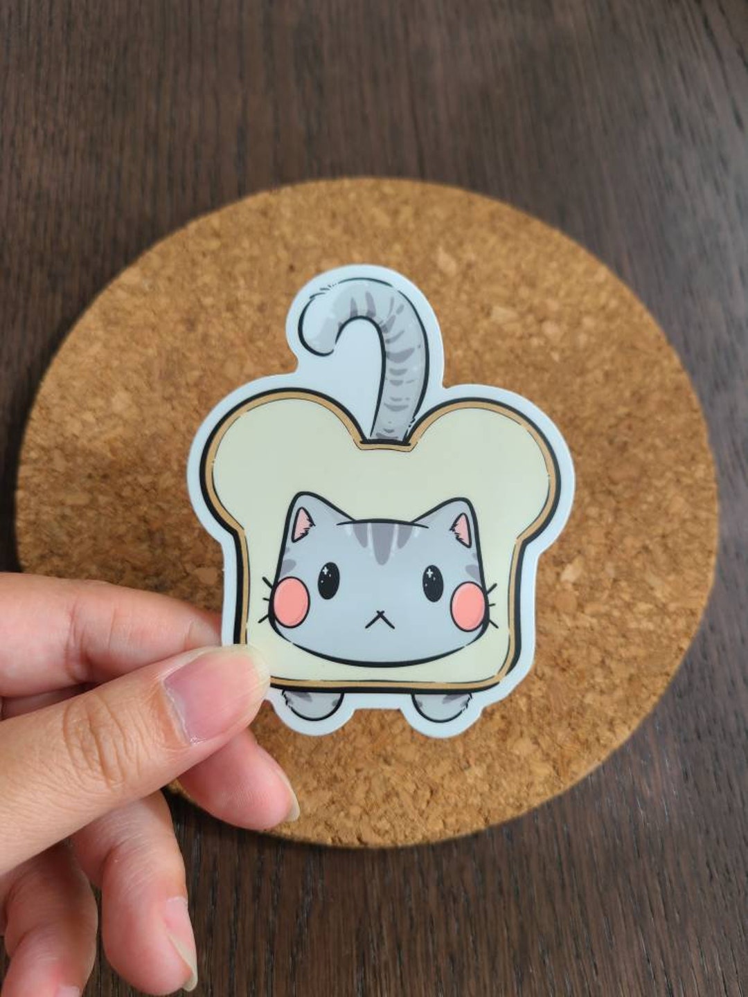 Kawaii Cat Toast 3 INCH Die Cut Matte Vinyl Sticker - Etsy