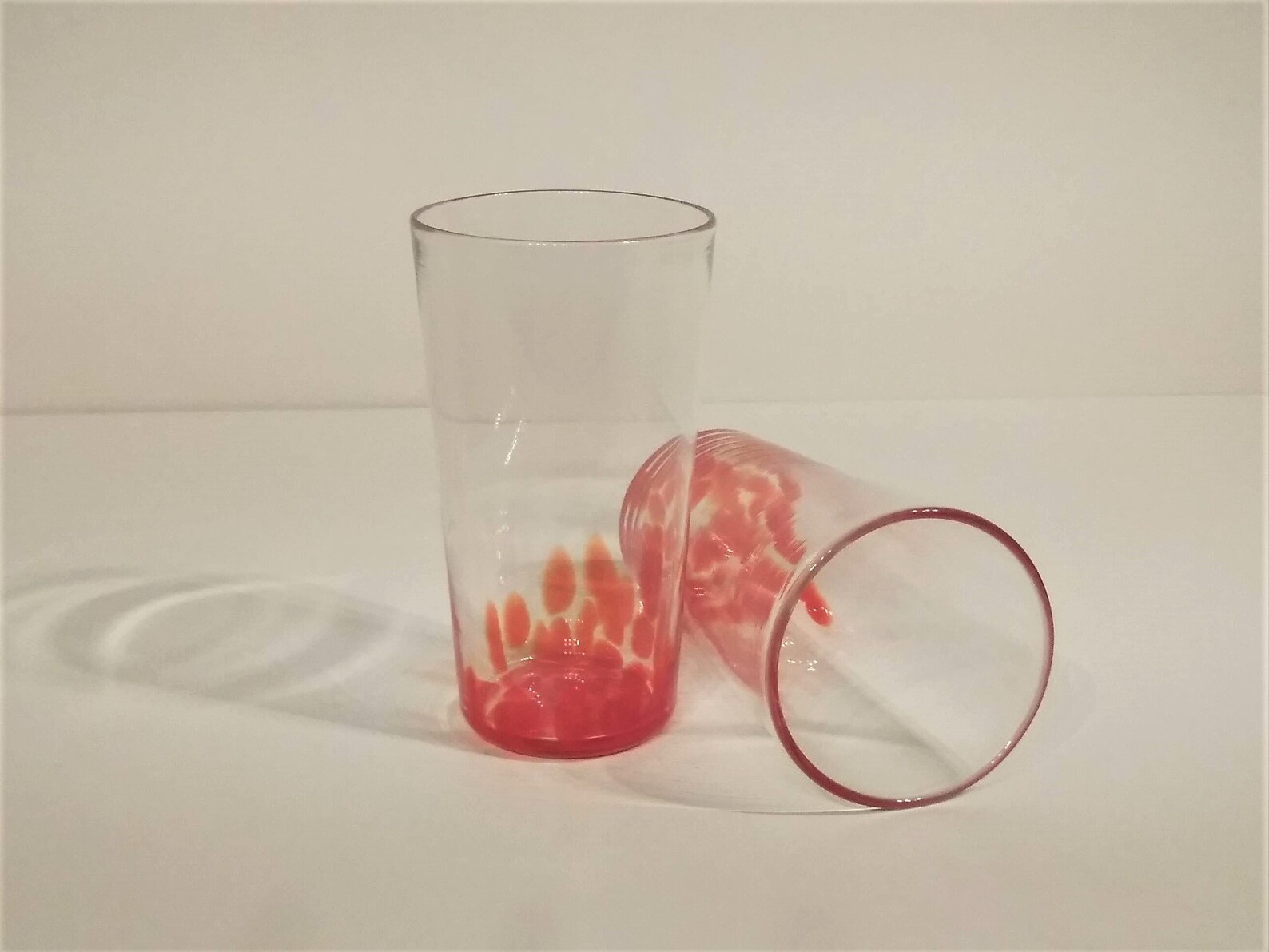 Blown Glass Pint Glass - Red - Etsy