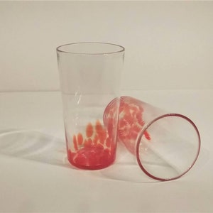 Blown Glass Pint Glass - Red - Etsy