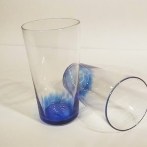 Blown Glass Pint Glass - Blue - Etsy