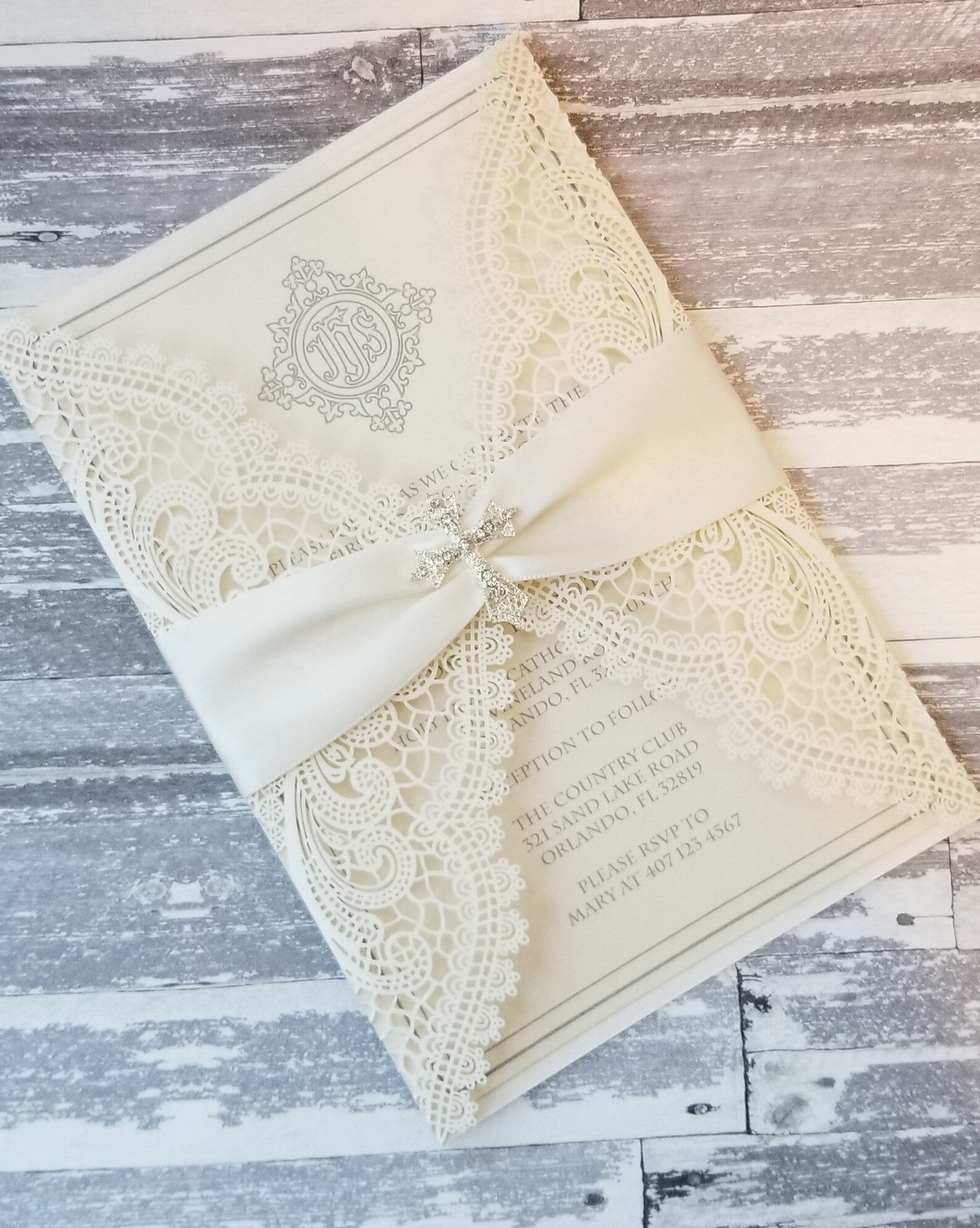 Ivory Lasercut First Holy Communion Invitation Sample - Etsy