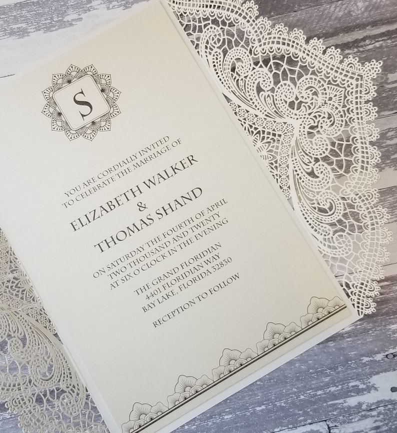 Ivory Vintage Wedding Invitation - Etsy