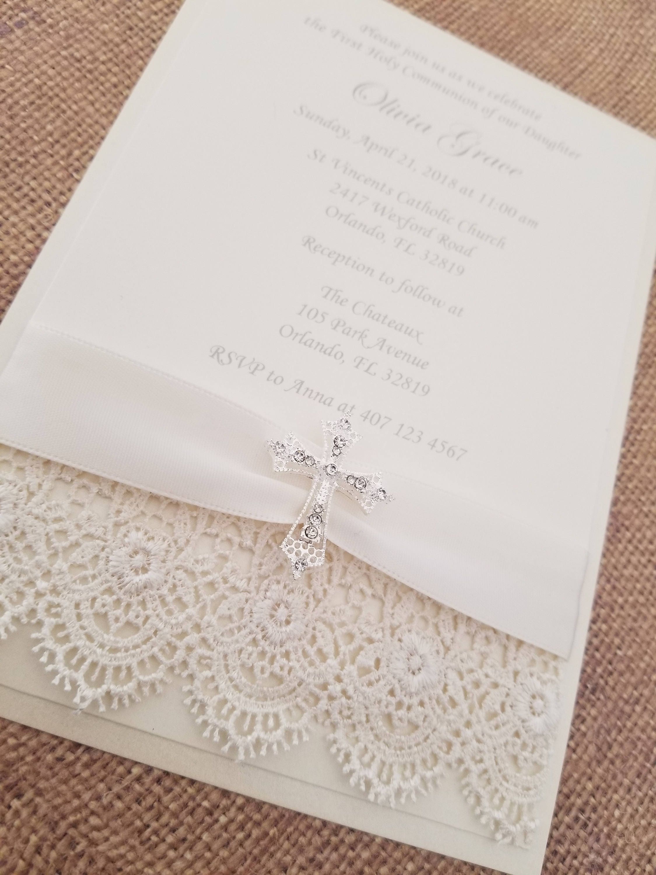 First Communion Invitations Handmade