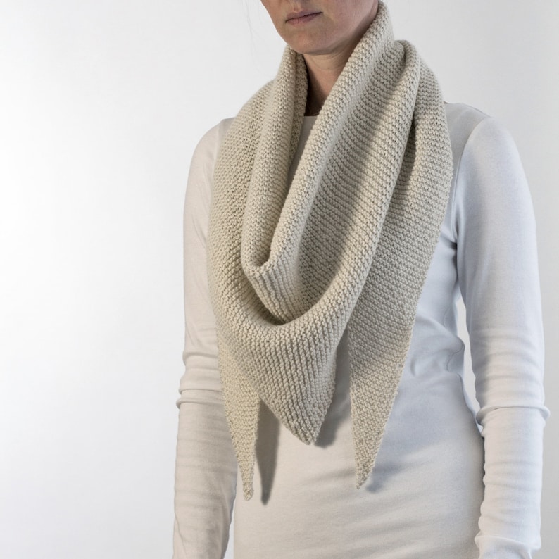 Triangle Shawl Knitting Pattern, Garter Stitch Shawl, Shawl Scarf ...