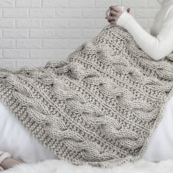 Cable Knit Throw - Etsy