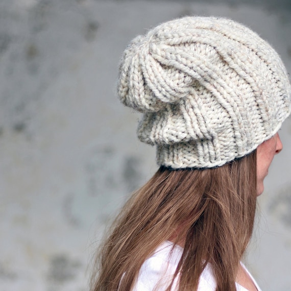 Knitting Pattern Double Rib Knit Hat Pattern Easy Chunky - Etsy