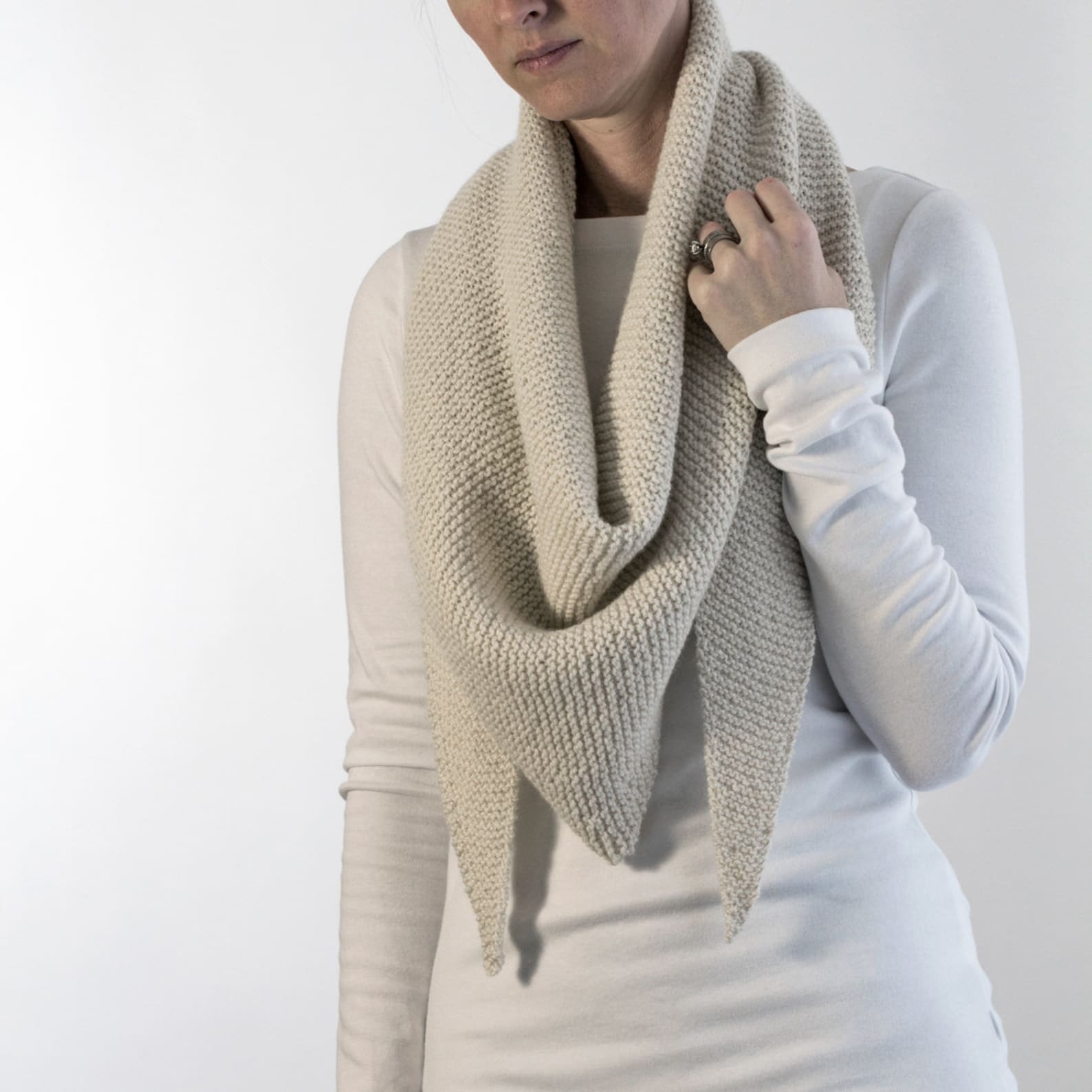 Triangle Shawl Knitting Pattern, Garter Stitch Shawl, Shawl Scarf ...