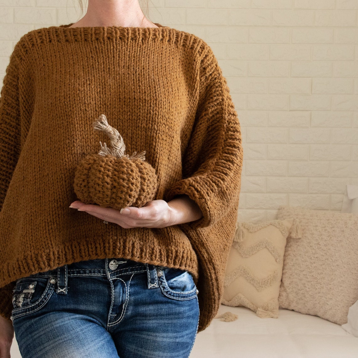 Pretty Poncho Pattern Knitting, Easy Rectangle Poncho Beginner Knitting ...