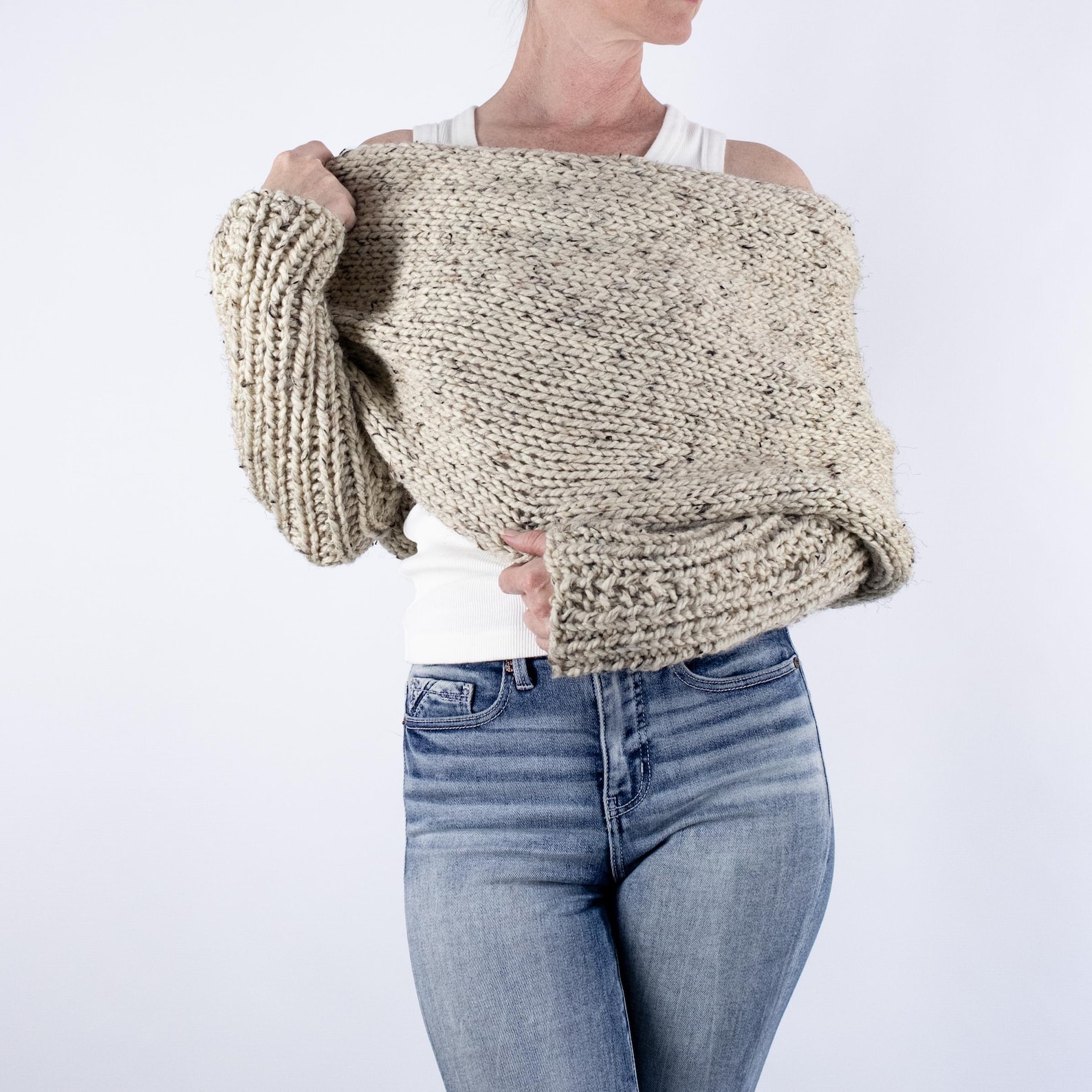 Knitting Pattern, Sweater Scarf With Sleeves Knitting Pattern, Quick ...