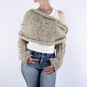 Knitting Pattern, Sweater Scarf With Sleeves Knitting Pattern, Quick ...