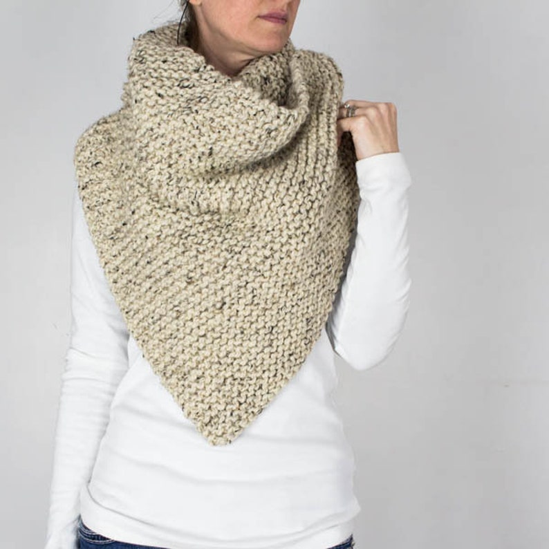 Asymmetrical Triangle Shawl Knitting Pattern, Super Bulky Quick & Easy ...