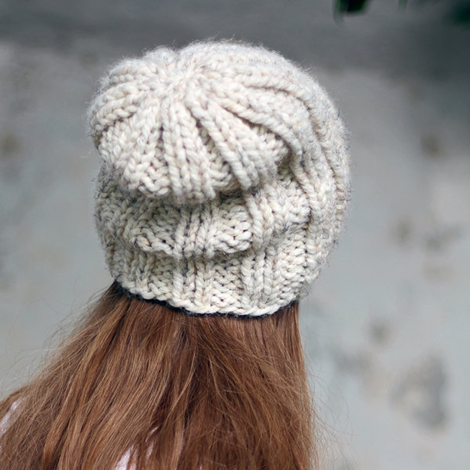 Knitting Pattern Double Rib Knit Hat Pattern Easy Chunky - Etsy