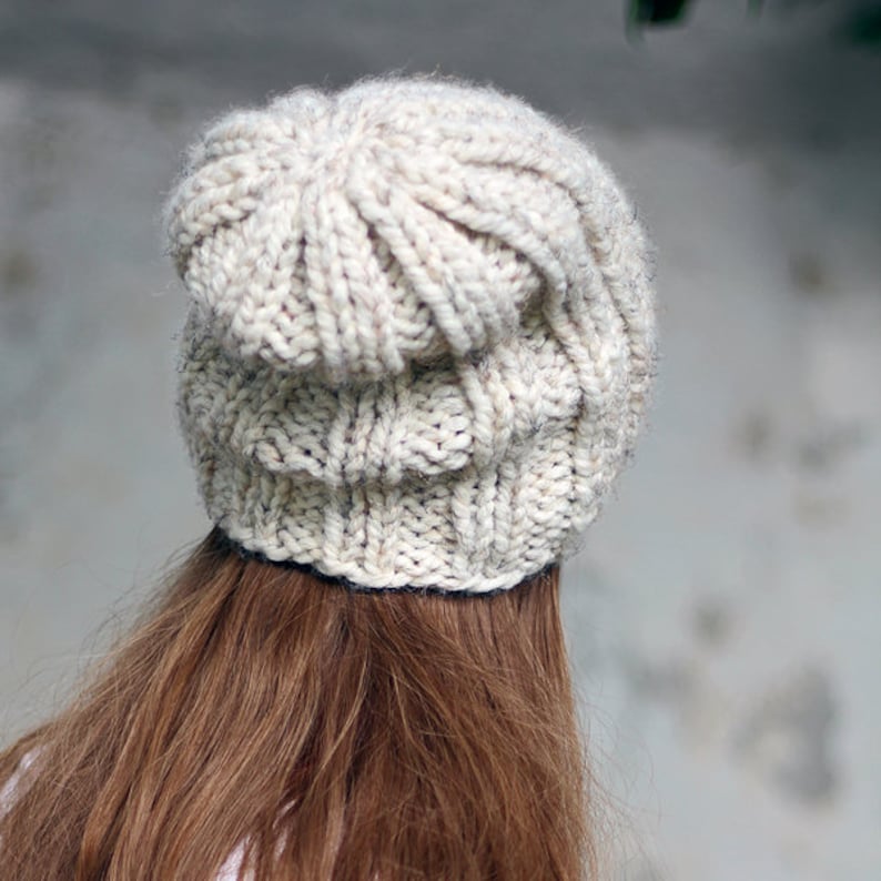 Knitting Pattern Double Rib Knit Hat Pattern Easy Chunky - Etsy