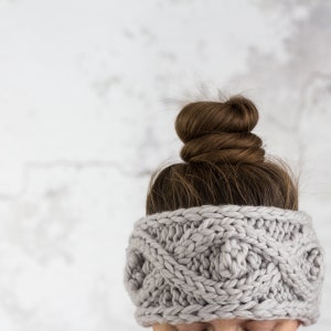 Chunky Knit Headband Knitting Pattern, Beautiful Bobble Cable Headband ...