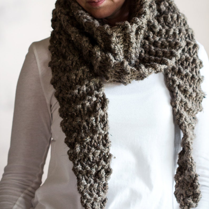 Jumbo Scarf Knitting Pattern Super Bulky Scarf Purity - Etsy