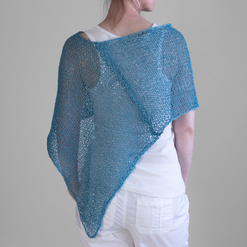Simple Poncho Knitting Pattern, Cropped Summer Knit Poncho, One ...