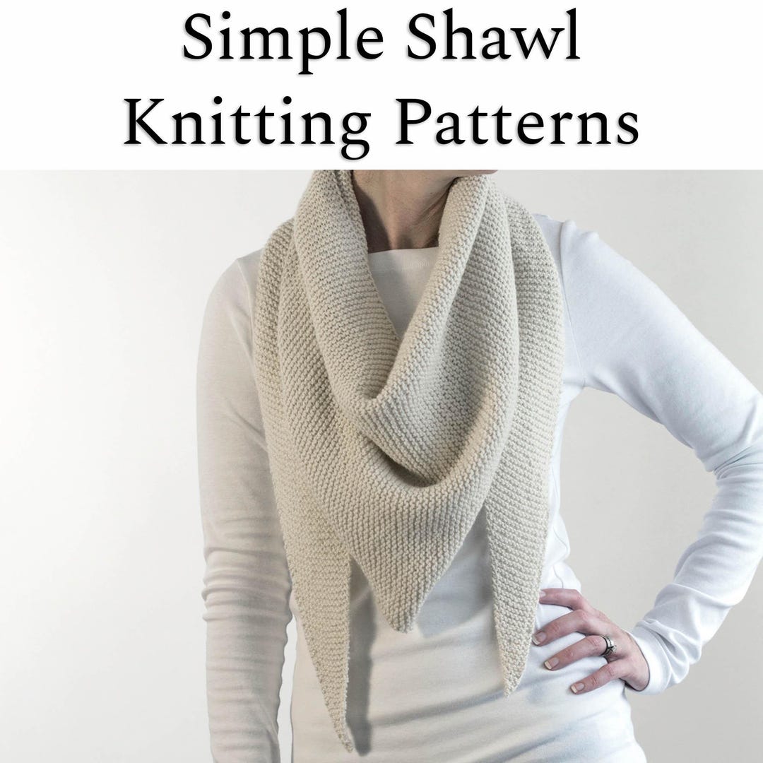 Knitting Pattern, Easy Knit Triangle Scarf Shawl, Asymmetrical Shawls ...