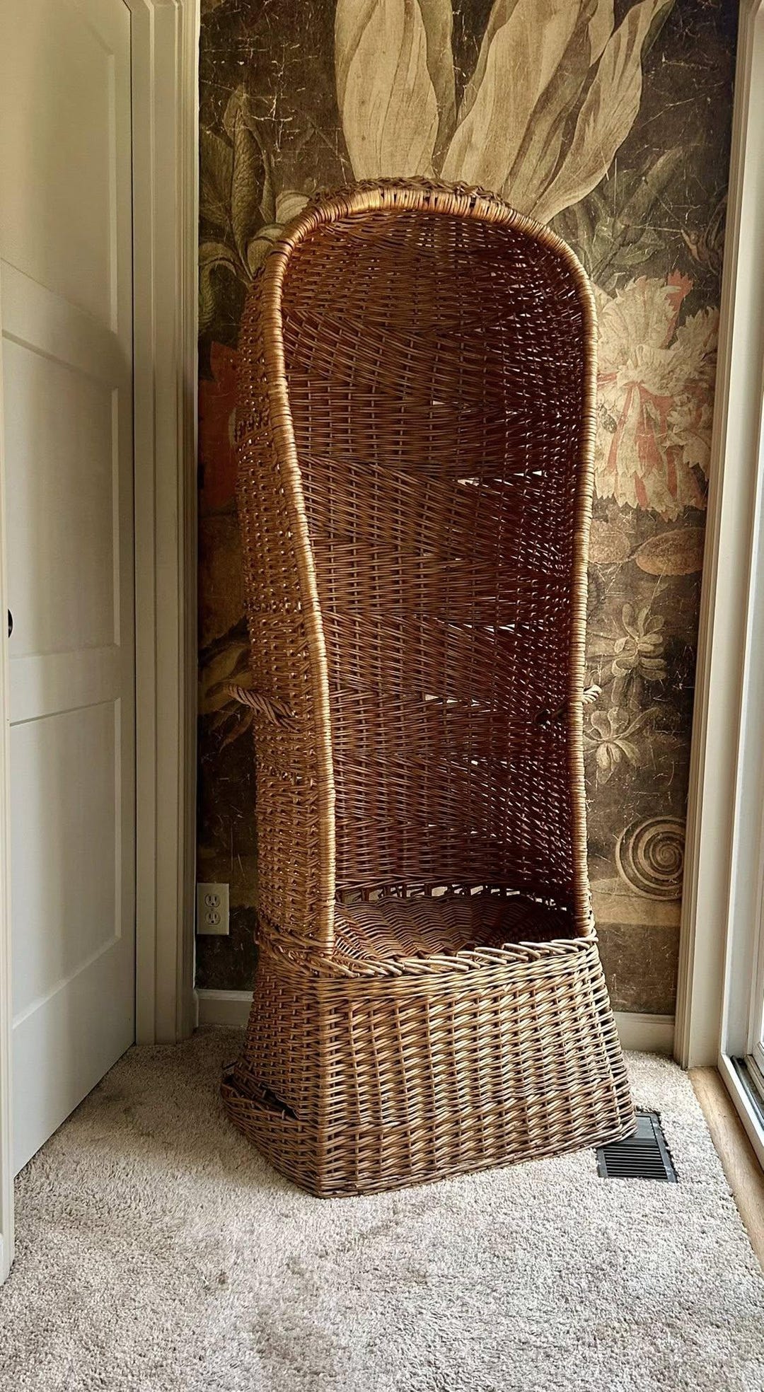 Rare Vintage Wicker Canopy Porters Chair - Etsy