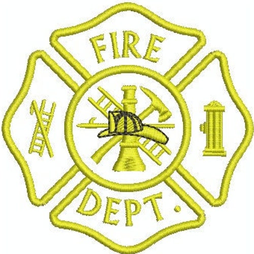 Fire Department Logo Large Machine Embroidery Design - Etsy