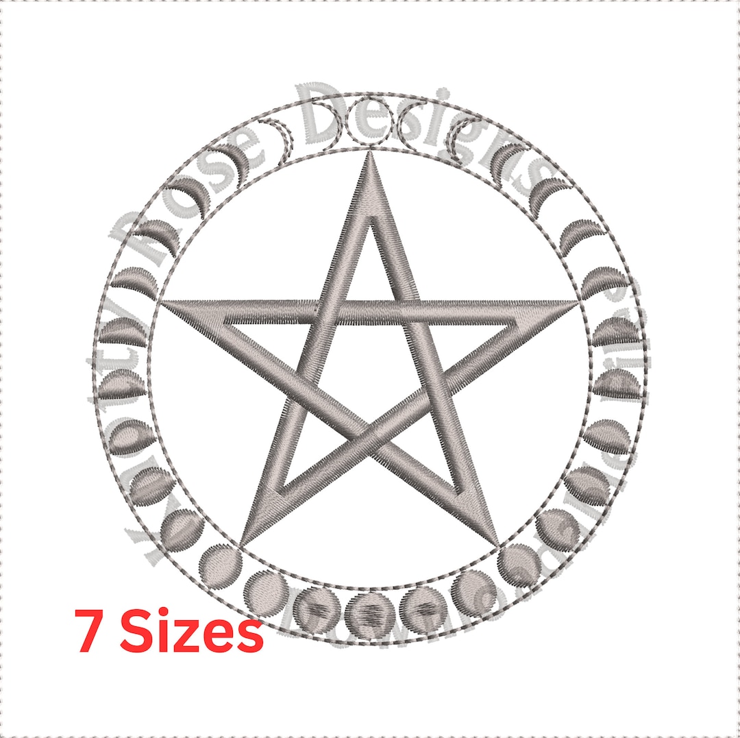 Moon Phase Pentacle 2 (instant Download) Machine Embroidery Design - Etsy
