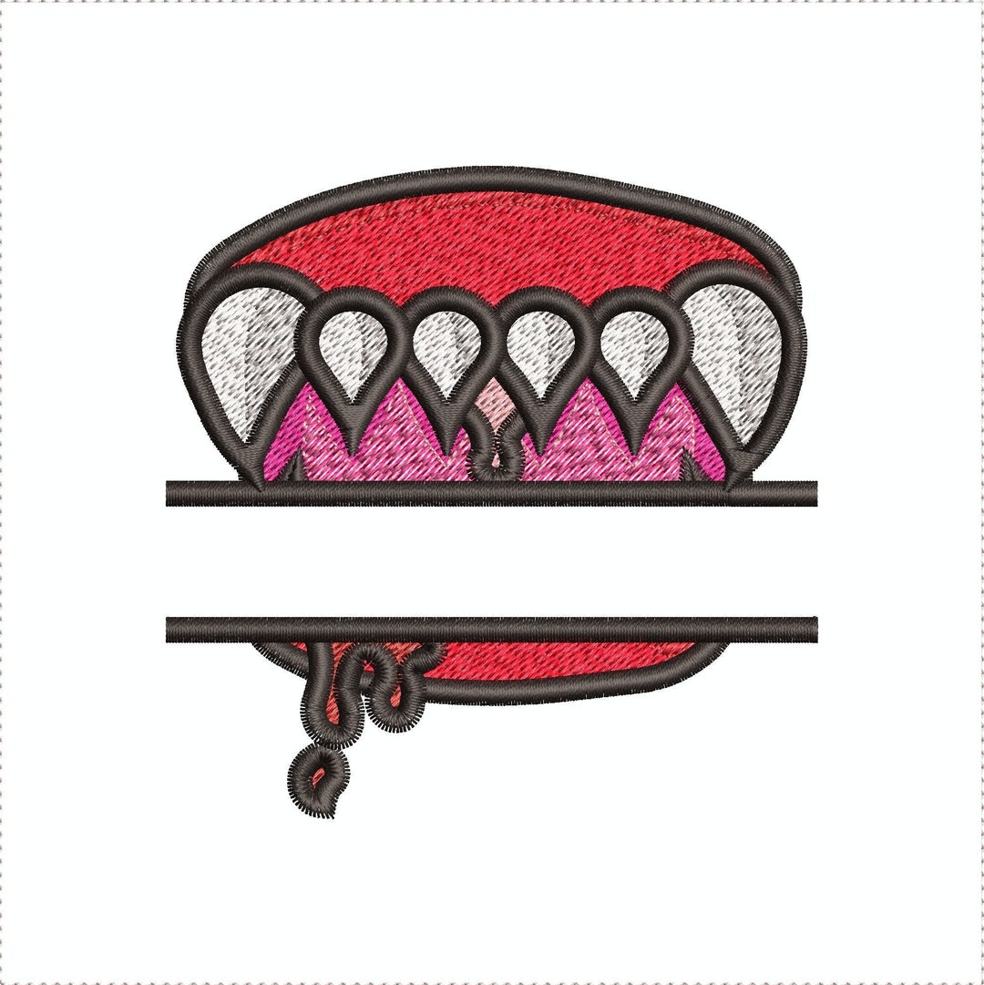 Monster Fangs Split instant Download Machine Embroidery - Etsy
