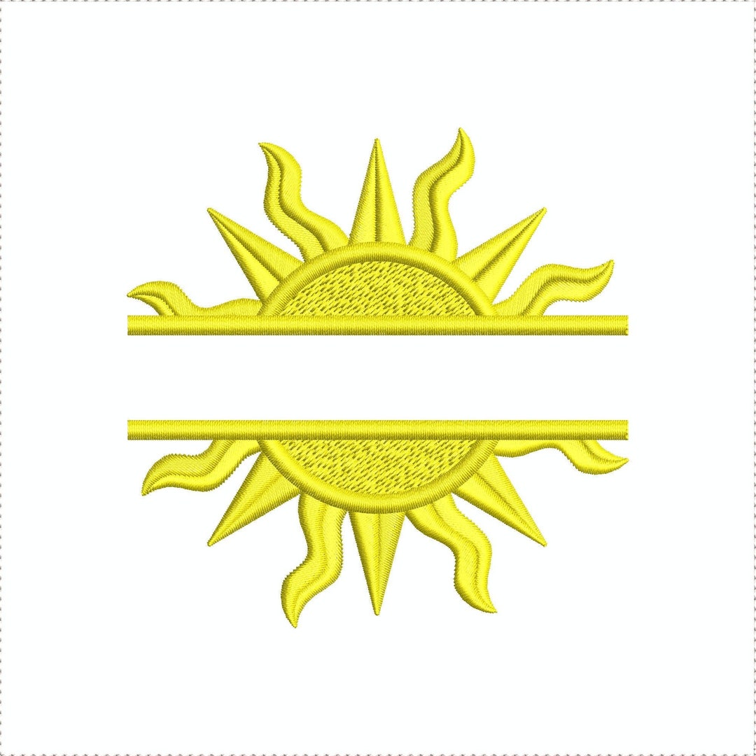 Sun 2 Split Monogram Frame instant Download Machine - Etsy