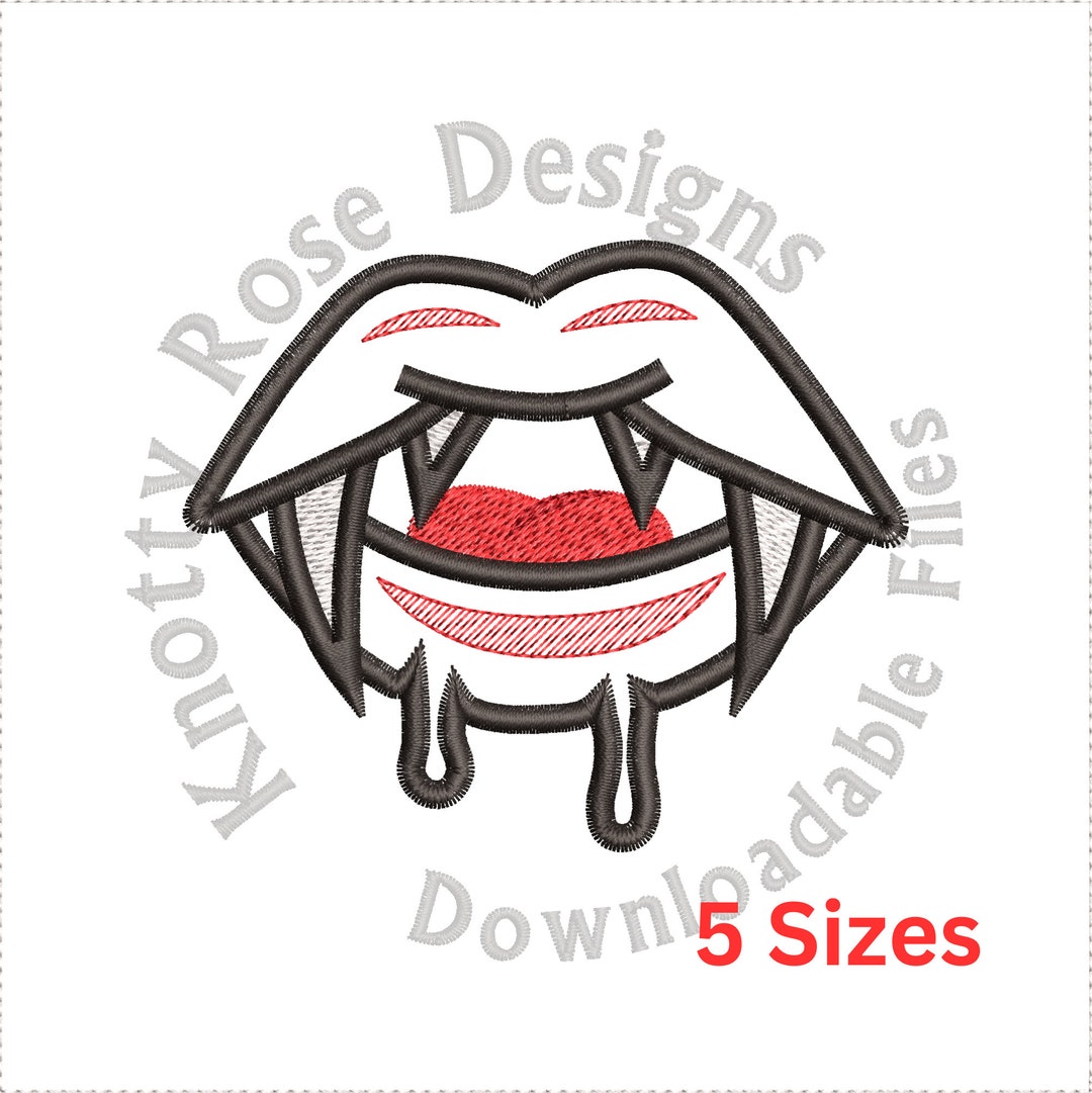Applique Vampire Lips (instant Download) Machine Embroidery Design - Etsy
