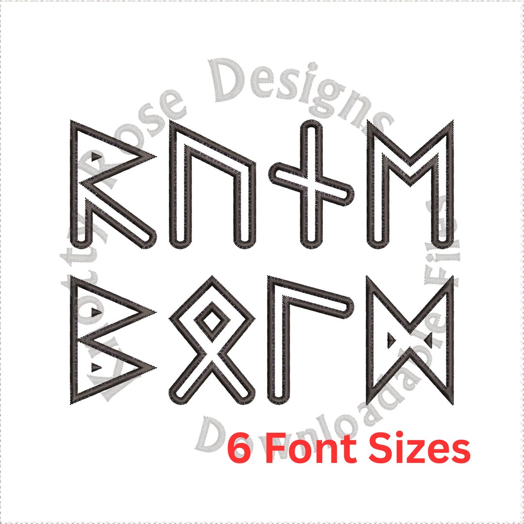 Applique Rune Bold - Norse Nordic Elder Futhark Alphabet Font (instant ...