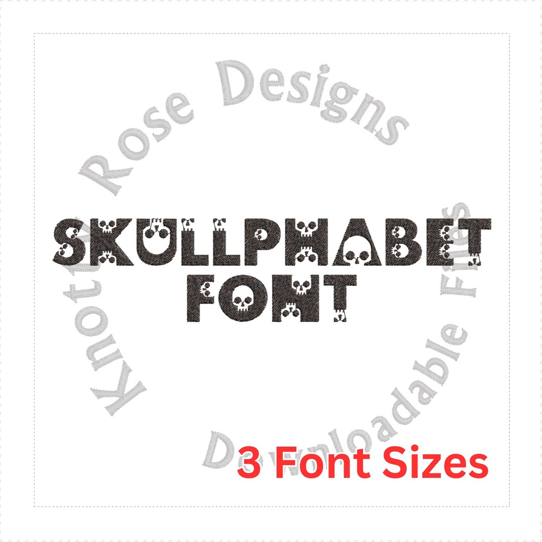 Skullphabet - Monogram Font Skull Skulls (instant Download) Machine Embroidery Design - Etsy