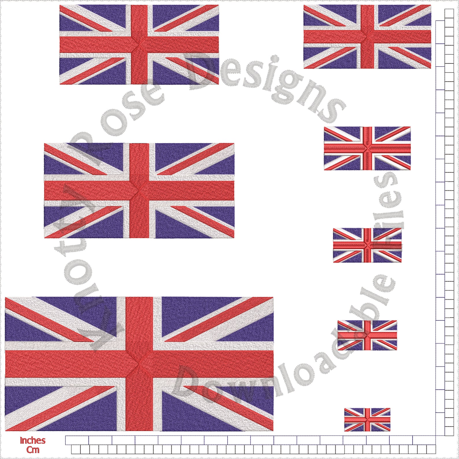 United Kingdom Flag Union Jack (instant Download) Machine Embroidery ...