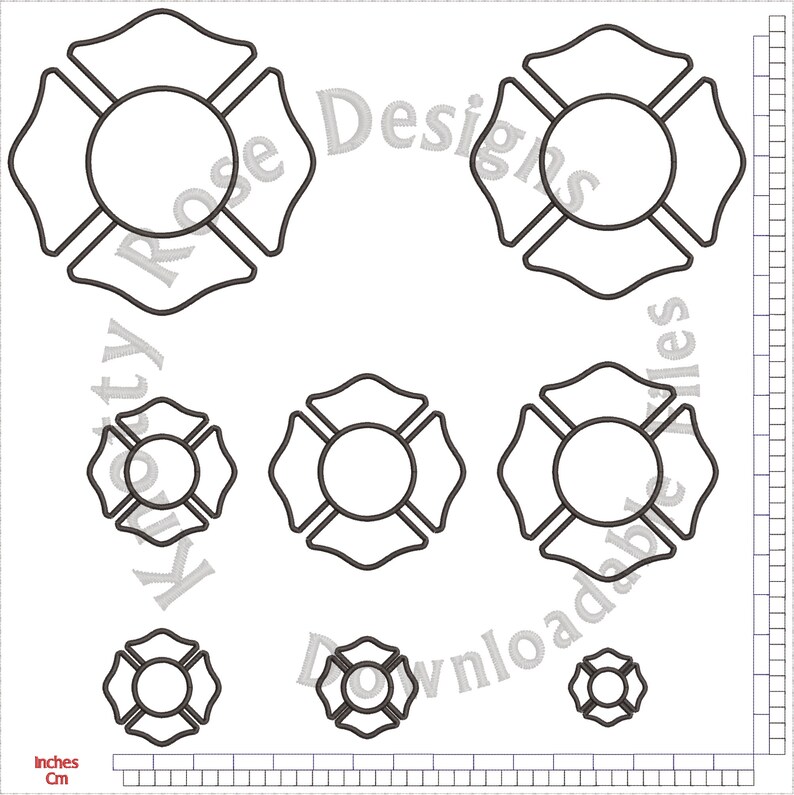 Applique Fireman's Maltese Cross 2 (instant Download) Machine ...