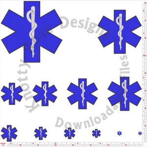 Paramedic Insignia "star of Life" (instant Download) Machine Embroidery ...