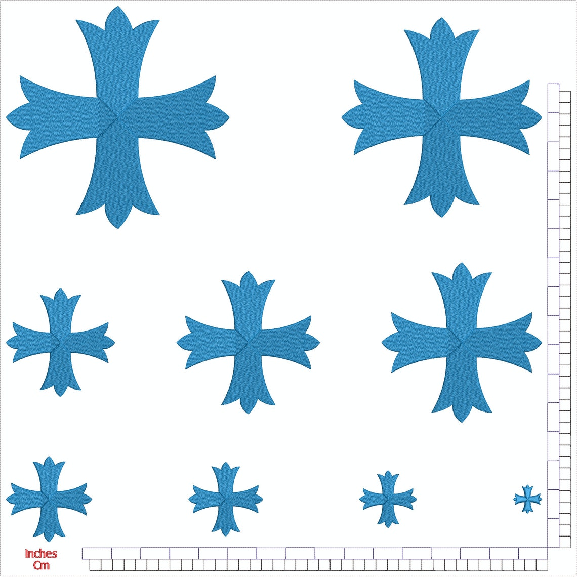 Patonce Cross instant Download Machine Embroidery Design - Etsy