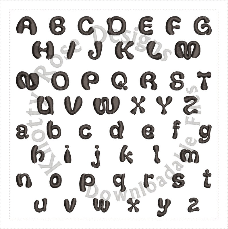 Jennifer - Font Monogram Alphabet (machine Embroidery Design) Instant ...