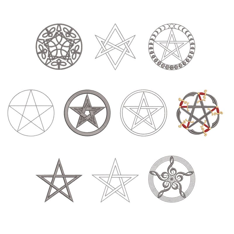 Pentagram Embroidery - Etsy